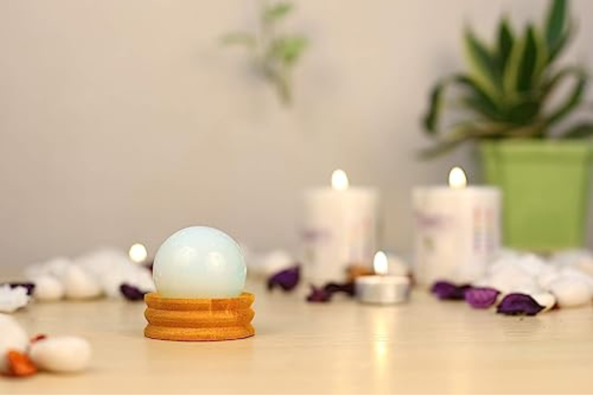 Aatm Natural Healing Gemstone Opal Ball for Chakra Healing & Meditation ...